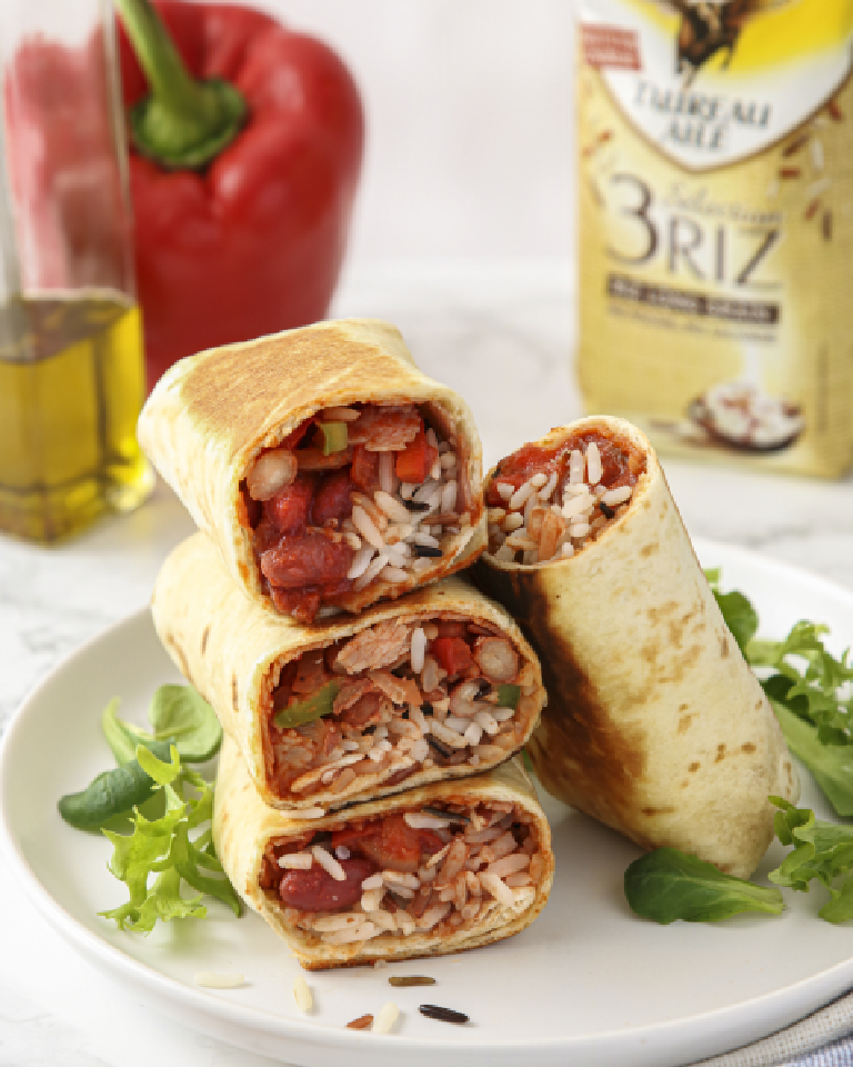 Breakfast burritos avec le Sélection 3 riz - Taureau Ailé